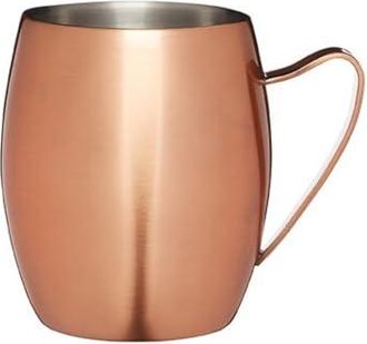 Bar Craft BarCraft Isolierter Moscow-Mule-Becher mit Kupferbeschichtung, Edelstahl, 370 ml, Braun