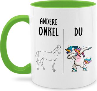 Shirtracer Tasse Tassen 325ml - Andere Onkel Du Dabbing Einhorn Geschenk für coole Onkels Weihnachten I - 325 ml - Hellgrün - bester geschenke den besten mug bes