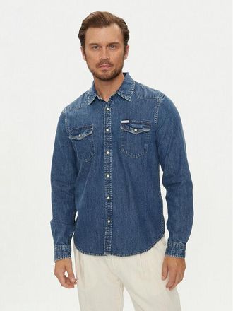 Guess Jeanshemd M4YH55 D5EI1 Dunkelblau Slim Fit