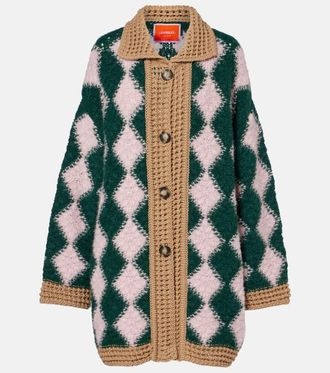 La DoubleJ Cardigan en crochet de laine mélangée