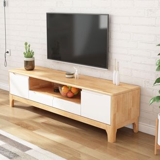 Generic TV-Schrank mit Zwei Schubladen,Massiv TV Schrank,Moderner,Media TV-Ständer Medienkonsole,Fernsehschrank Medienkonsole für Wohnzimmer und Schlafzimmer(
