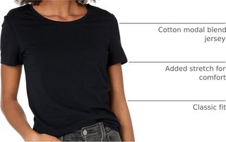 Amazon Essentials Damen Kurz&auml;rmliges Regular-Fit-T-Shirt (Varianten mit Rundhalsausschnitt und V-Ausschnitt), Pack of 4, Schwarz/Wei&szlig;, S