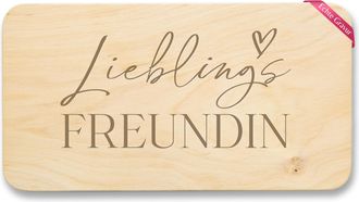 Shirtracer Fr&uuml;hst&uuml;cksbrettchen Holz Natur - Fr&uuml;hst&uuml;cksbrett - Lieblingsfreundin Geschenk | Beste Freundin Geschenkidee | Weihnachten | Geburtstag - 22x12 - Holz 