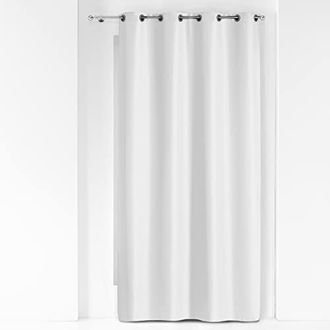 Douceur d'Intérieur douceur dIntérieur - 1603527, Vorhang Mit Osen, 140 X 280 cm, Essentiel, Polyester Unifarben, Weiss