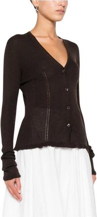 Cecilie Bahnsen Femme, Pulls, Brun, Taille: 42 FR Bessie Cardigan