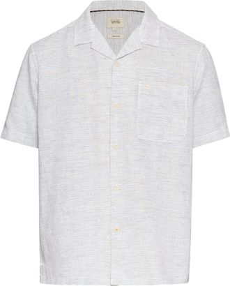 Camel Active Herren Kurzarmhemd aus Leinen-Baumwoll-Mix Grau, Menswear-XXL