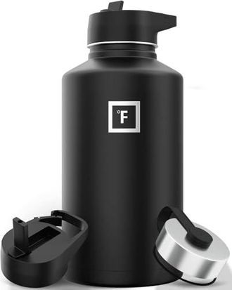 Iron Flask Gourde Isotherme avec Paille - 650/950/1200/1800 ml - Inox &Eacute;tanche Bouteille deau Isotherme &agrave; Double Paroi Sans BPA - Sport Gym Voyage Enfant