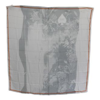 Costume National Seidenes Foulard-Wickeltuch mit Blumenmuster - - Accessories - Damen - Grau - ONE SIZE