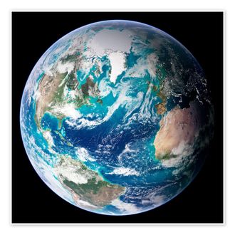 Posterlounge Die blaue Erde Poster von NASA 40 x 40 cm Blau Wandbilder Wanddeko