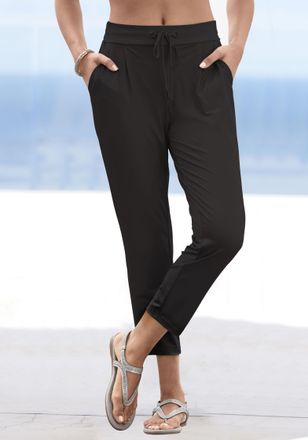 Lascana Schlupfhose LASCANA, Damen, Gr. 34, N-Gr, schwarz, Jersey, Obermaterial: 95% Polyester, 5% Elasthan, unifarben, figurumspielend kn&ouml;chellang, Hosen Sch