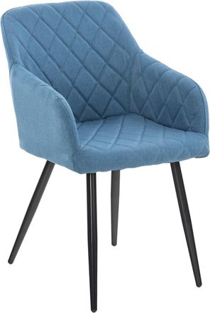 Clp Esszimmerstuhl Shila I Samt I Stoff I Gesteppt I Mit Bodenschonern, Farbe:blau, Material:Stoff