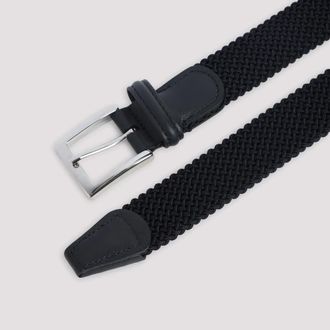 Kiton G&uuml;rtel - Refined Woven Calf Leather Kiton Belt - Gr. 100 - in Schwarz - f&uuml;r Damen