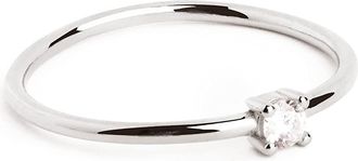 Singularu Single Spark Ring. Sterlingsilber mit Rhodium-Beschichtung und Zirkonia. Schmuck für Damen. Größe 18