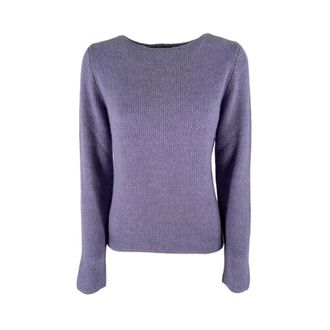 La Fileria Maglia Girocollo Melange - - Knitwear - Damen - Lila - S