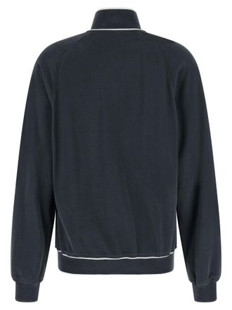 Brunello Cucinelli Heraldic Patch Cotton Sweatshirt - Navy