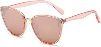 Generic Lunettes De Soleil Tendance &Agrave; Grande Monture Avec Anneau En M&eacute;tal For Hommes Et Femmes(Pink)