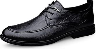 Generic Chaussures habill&eacute;es for Hommes, &agrave; Lacets, Bout Rond, Derbies, Talon Bloc en Cuir, Semelle en Caoutchouc antid&eacute;rapante r&eacute;sistante.(Noir,43 EU)
