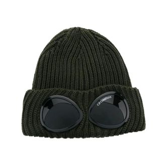 C.P. Company Merino Wool Goggle Beanie M&uuml;tze - - Accessories - unisex - Gr&uuml;n - ONE SIZE