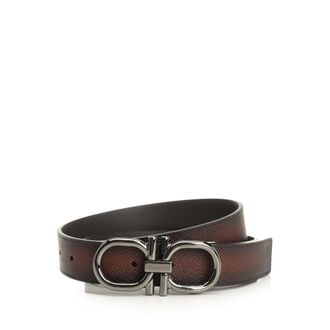 Ferragamo Verstellbarer Gancini G&uuml;rtel - - Accessories - Herren - Braun - 95 CM