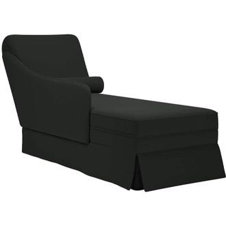 vidaXL Vidaxl - Fauteuil long avec traversin et accoudoir droit noir velours
