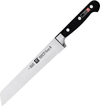 Zwilling Professional S Brotmesser, Klingenl&auml;nge: 20 cm, Klingenblatt mit Wellenschliff, Rostfreier Spezialstahl/Kunststoff-Griff mit Nieten, Schwarz [Made in 