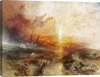 Posterlounge Das Sklavenschiff Leinwandbild von Joseph Mallord William Turner 90 x 70 cm Orange Wandbilder Wanddeko