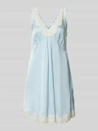 Jake*s Casual Minikleid aus Satin mit Spitzenbesatz