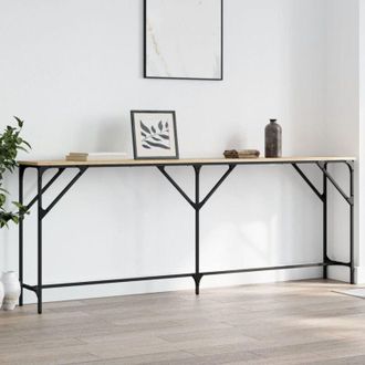 vidaXL Table console ch&ecirc;ne sonoma 200x29x75 cm bois ding&eacute;nierie Vidaxl