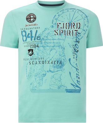 Jan Vanderstorm Herren T-Shirt Dominik | Kurzarm, Rundhals| Reine Baumwolle | gro&szlig;e Gr&ouml;&szlig;en L-7XL t&uuml;rkis, 7XL (XXXXXXXL) - 80/82