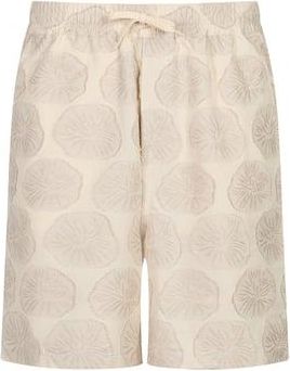 Les Deux Short &agrave; motif jacquard Dahlia en coton et lin m&eacute;lang&eacute;s
