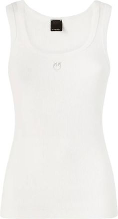 Pinko Pinko, Femme, Tops, Blanc, Taille: 36 FR D&eacute;bardeur c&ocirc;tel&eacute; avec logo