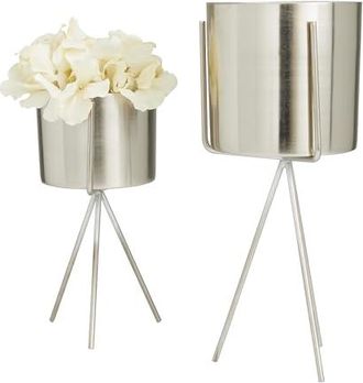 Deco 79 CosmoLiving by Cosmopolitan 080674 Moderner Blumentopf aus Metall, dekorativ, für den Innen- und Außenbereich, für Wohnzimmer, Küche, Büro, Terrassen-