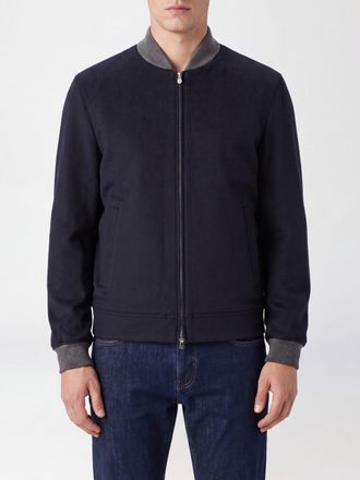 Brunello Cucinelli Bomberjacke aus reinem Kaschmir mit geripptem Kragen