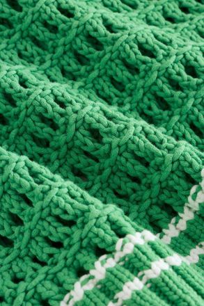 Next V-Ausschnitt-Pullover Strickpullover mit V-Ausschnitt, Mesh + Baumwolle (1-tlg)