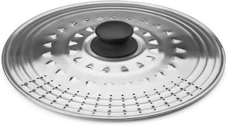 Ibili 714243 Couvercle &agrave; usage multiple 36-38-40-42 cm en Inox (avec trous) Argent