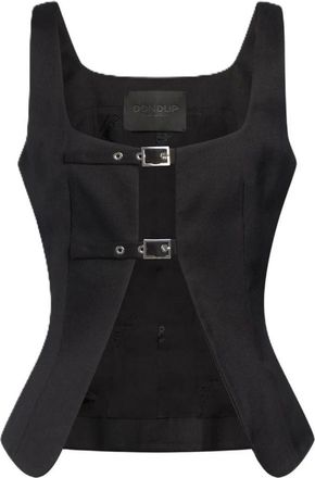 Dondup Femme, Vestes, Noir, Taille: 36 FR Top ajust&eacute; en m&eacute;lange de laine Cady