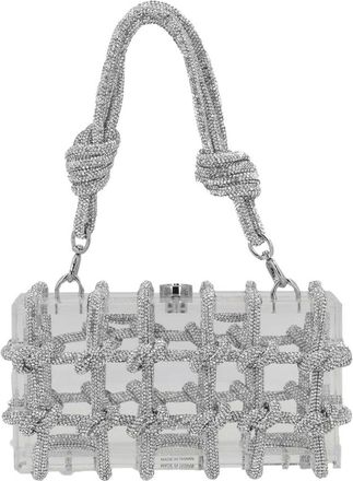 Cult Gaia Femme, Sacs, Gris, Taille: ONE Size Embellished Acrylic Box Clutch