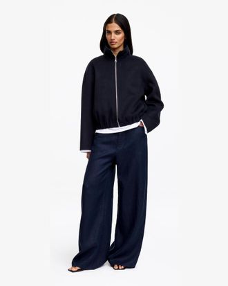 Arket Doubleface-Overshirt Aus Wollmischung -Blau