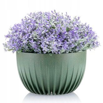 HowHomely Blumentopf Hoch 14 cm - Gr&uuml;n Blumen&uuml;bertopf - Langlebige und Leichte &Uuml;bertopf 24 cm Durchmesser f&uuml;r Wohnzimmer oder Garten - Blumenk&uuml;bel Wetterfest