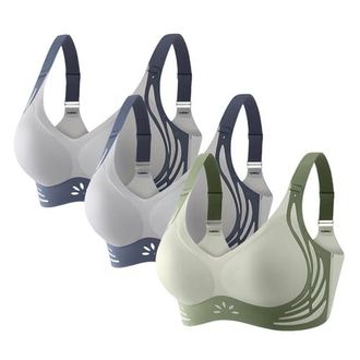 Generic Gather Bra Soutien-Gorge Doux Confortable Gather Bra Soutien-gorge sans Fil Femme Lingerie Quotidien Sports BHS 3 Pi&egrave;ces Dentelle Top, Y, XXL