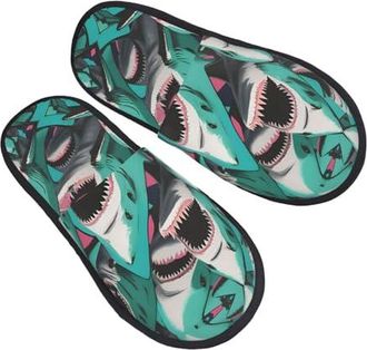 Generic Pantoufles Moelleuses Motif Imprim&eacute; Requin Slippers Maison Confort Chausson Pour Chambre Femme Ext&eacute;rieur L