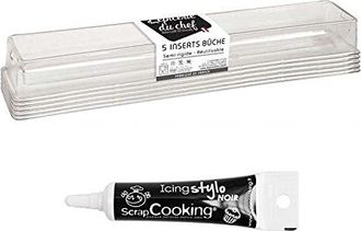 ScrapCooking 5 inserts b&ucirc;che de No&euml;l + Stylo gla&ccedil;age noir