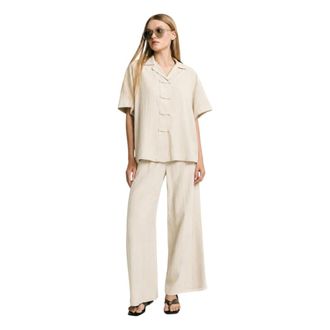 Please Femme, Blouses et Chemises, Beige, Taille: 36 FR Boxy Shirt