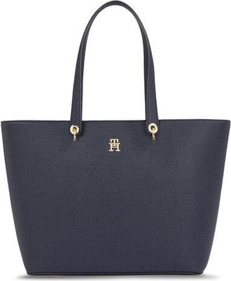Tommy Hilfiger Handtasche Emblem Shopper AW0AW15178 Dunkelblau