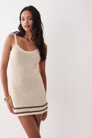 Rhythm Coast - Robe courte en maille - Cr&egrave;me-Neutre