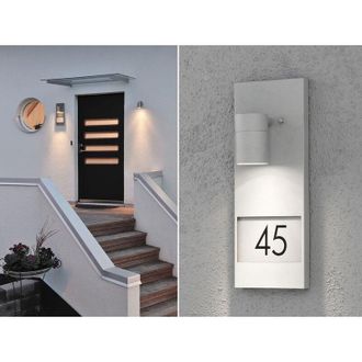 Konstsmide Große led Außenwandleuchte / Hausnummernleuchte Downlight, Grau
