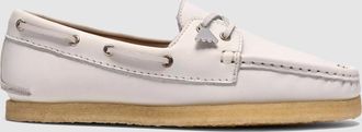 Clarks Mocassins Godney Boat White Grain Lea