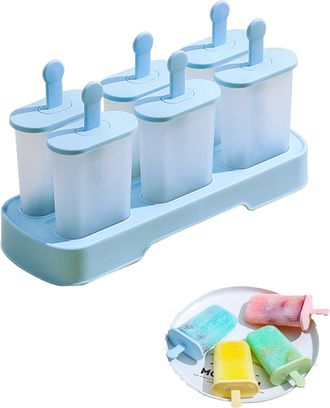 Generic Eisformen zum Selbermachen, 6 Stück, leicht zu lösen, BPA-frei, spülmaschinenfest (blau)