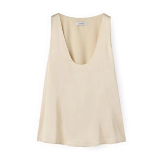Motivi Satin-Top mit breiten Tr&auml;gern - - Tops - Damen - Wei&szlig; - XS