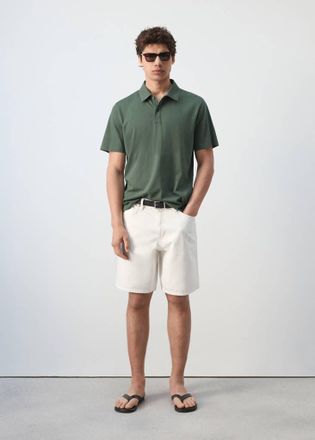Mango Polo 100 % piqu&eacute; de coton vert - Homme - XXL - MANGO MAN